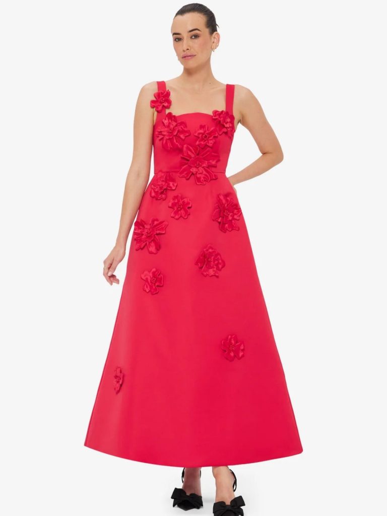 Leo Lin Rianne Floral Applique Maxi Dress in Rosa | Michael Hayes Newport